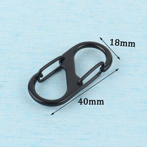 10pcs Metal S-biner Carabiner Clips,40mm S Shaped Black Double Gated ...
