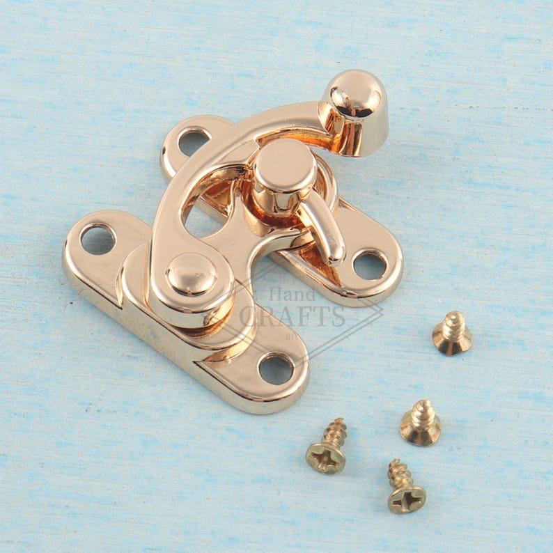 Metal Wooden Box Luggage Lock With Hook, Decorative Swing Arm Latch ...