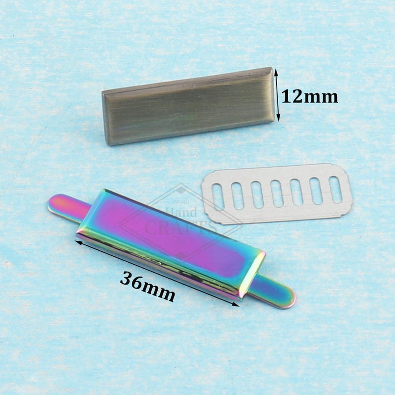 Custom Purse Bag Labels,36mmx12mm Rainbow/bronze Metal Blank Rectangle ...