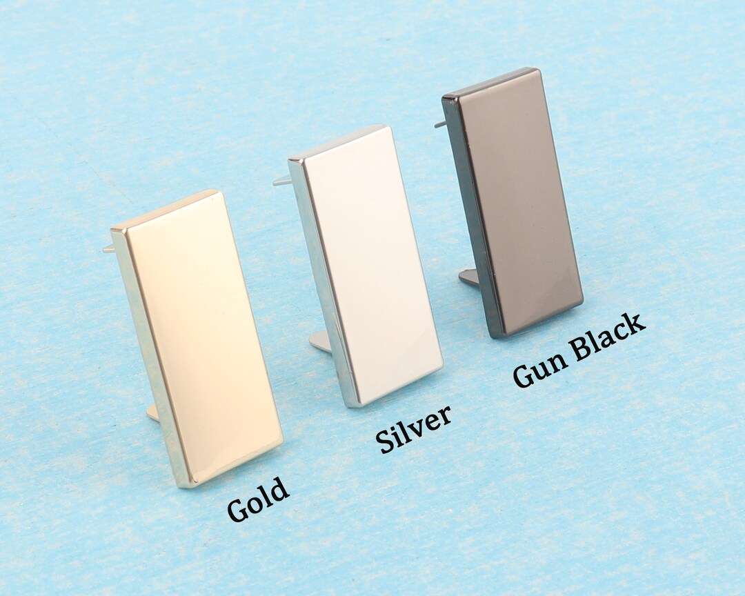Custom Bag Labels Tags,37 X 17 Mm Gold/gun Black Metal Rectangle Blank ...