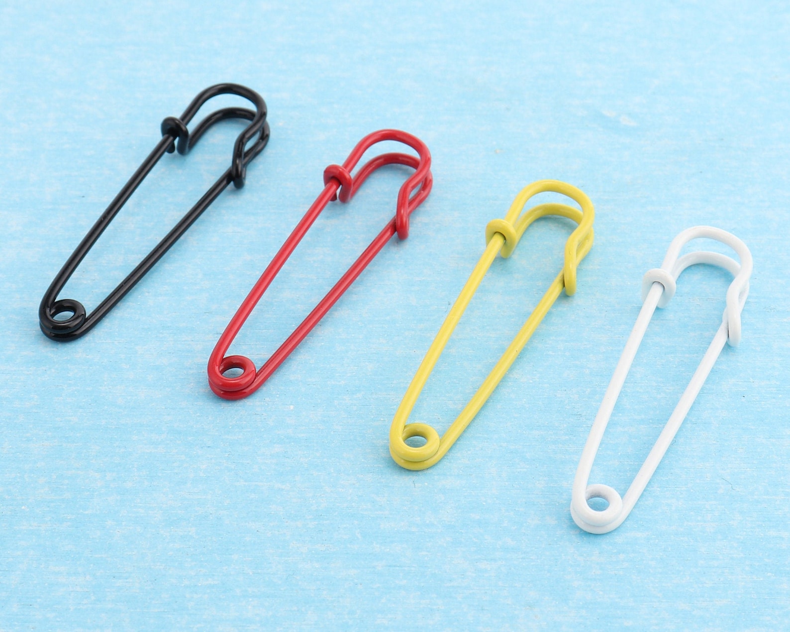 10 Pcs Safety Pins,2" Inch Long Colorful Safety Pins,50mm Black/red ...
