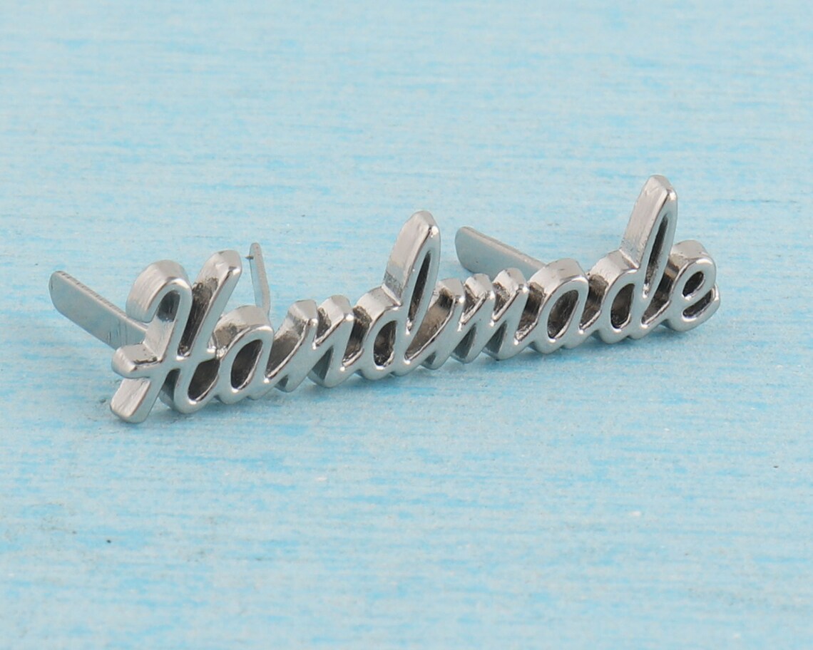 Metal Purse Bag Label,36mm "handmade" Engraved Letter Tags With Feet ...