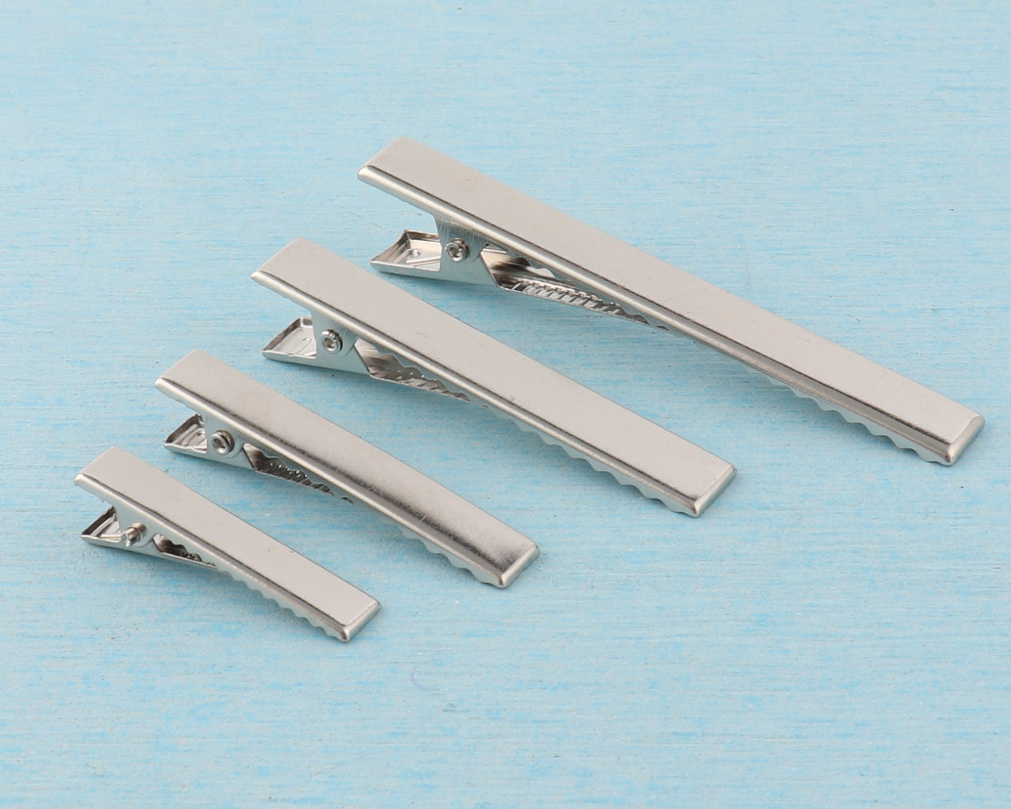 Blank Flat Alligator Hair Clips With Teeth,light Gold Alligator ...