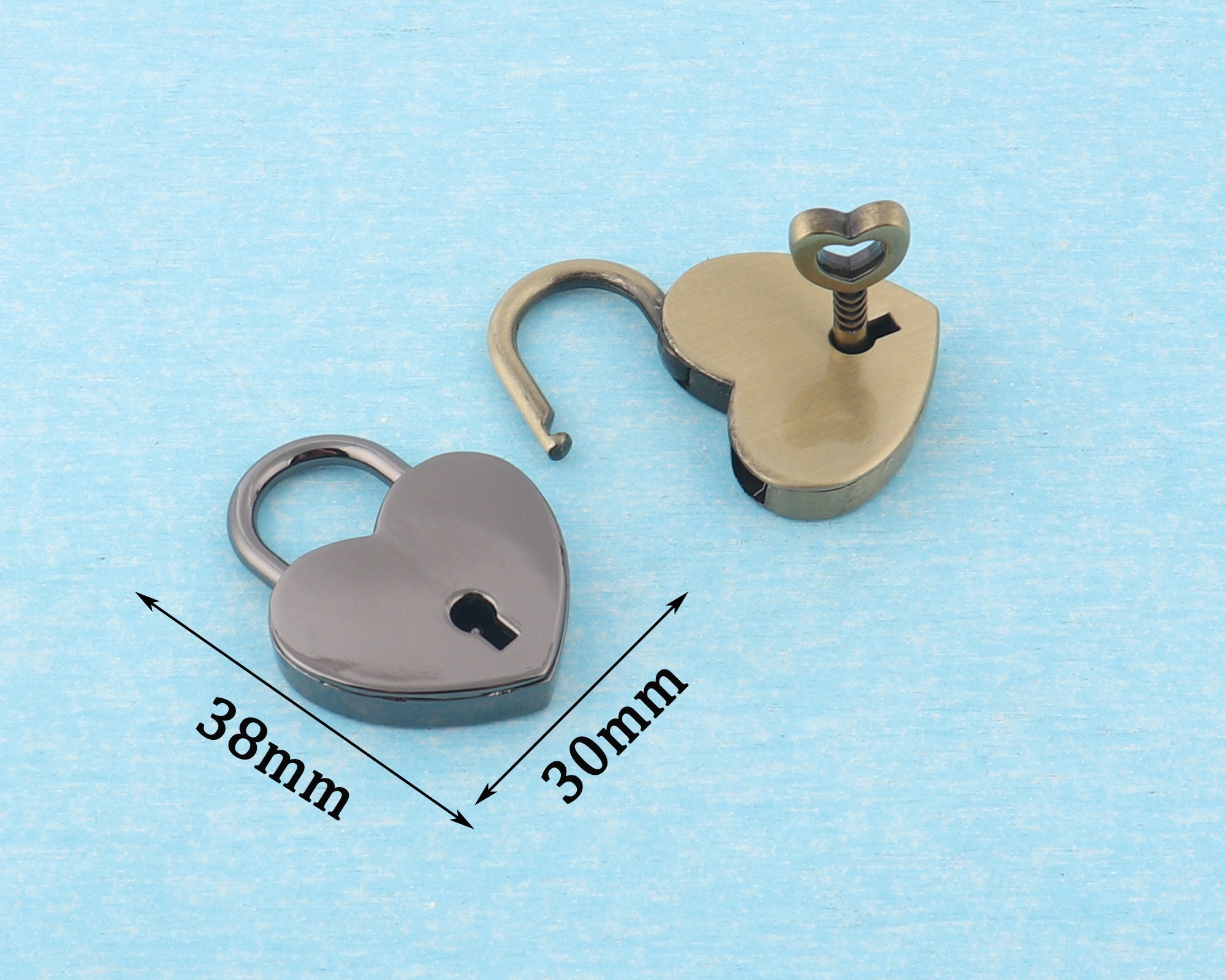 Custom Heart-shaped Locks & Key30mm X38mm Metal Personalized - Etsy