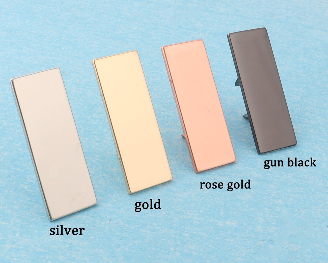 2" Custom Purse Bag Labels,52mm X20mm Silver/gun Black/rose Gold Metal ...
