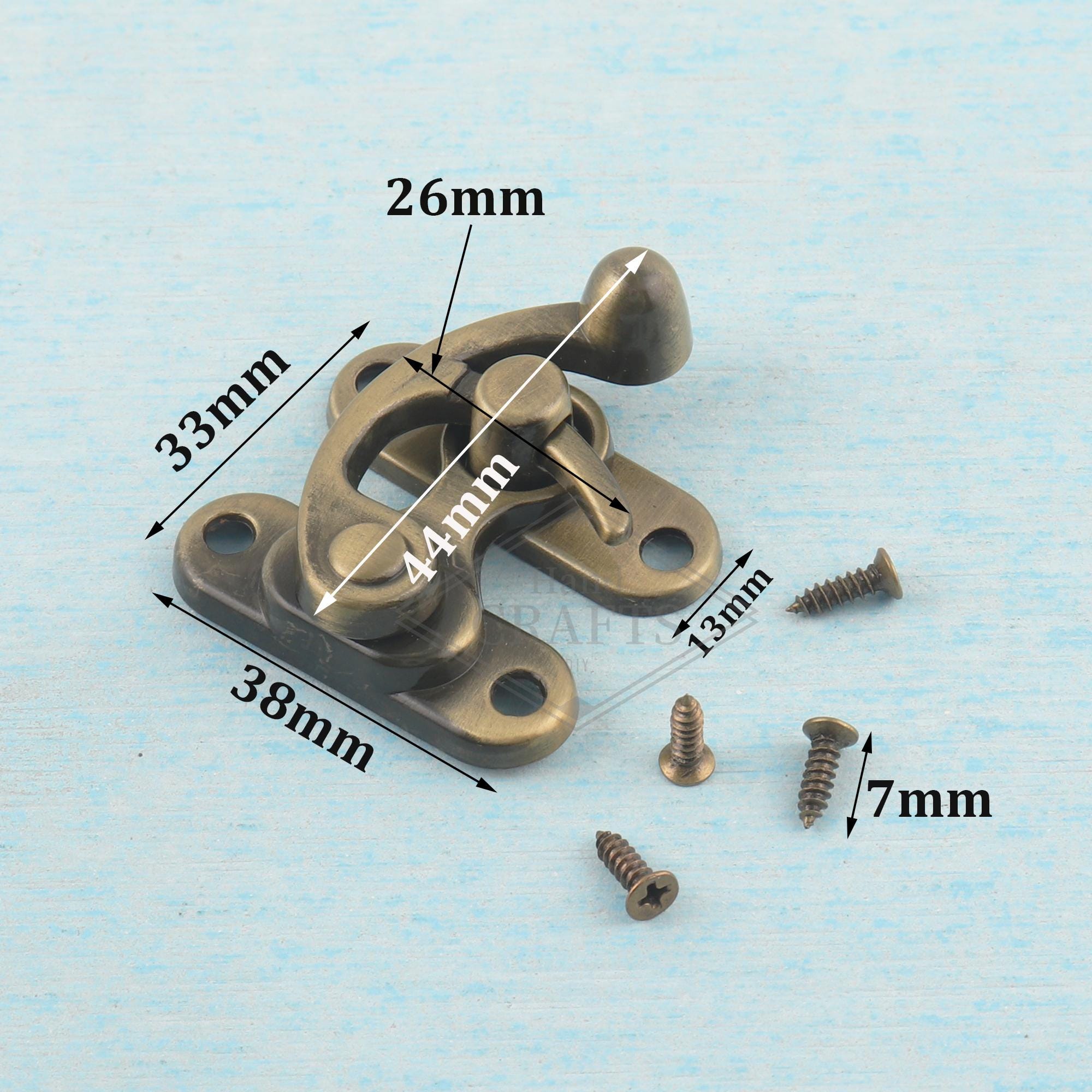 Metal Wooden Box Luggage Lock With Hook, Decorative Swing Arm Latch ...
