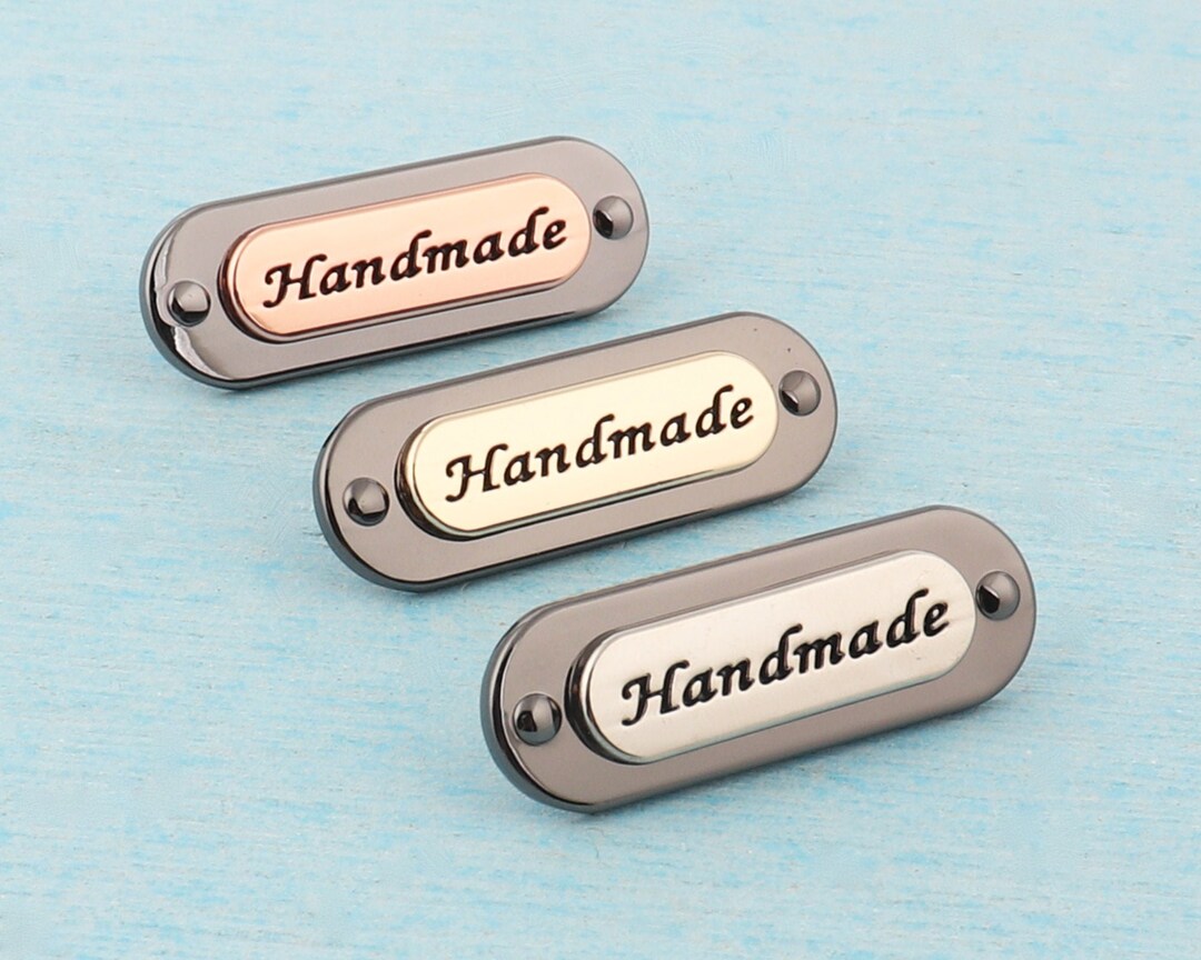 Metal Purse Bag Label,35x12 Mm Gold/rose Gold/silver Engraved Logo ...