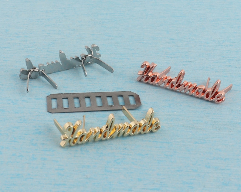 Metal Purse Bag Label,36mm "handmade" Engraved Letter Tags With Feet ...