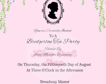 BRIDGERTON Tea Party Birthday Invitation I Bridgerton Event Invitation ...