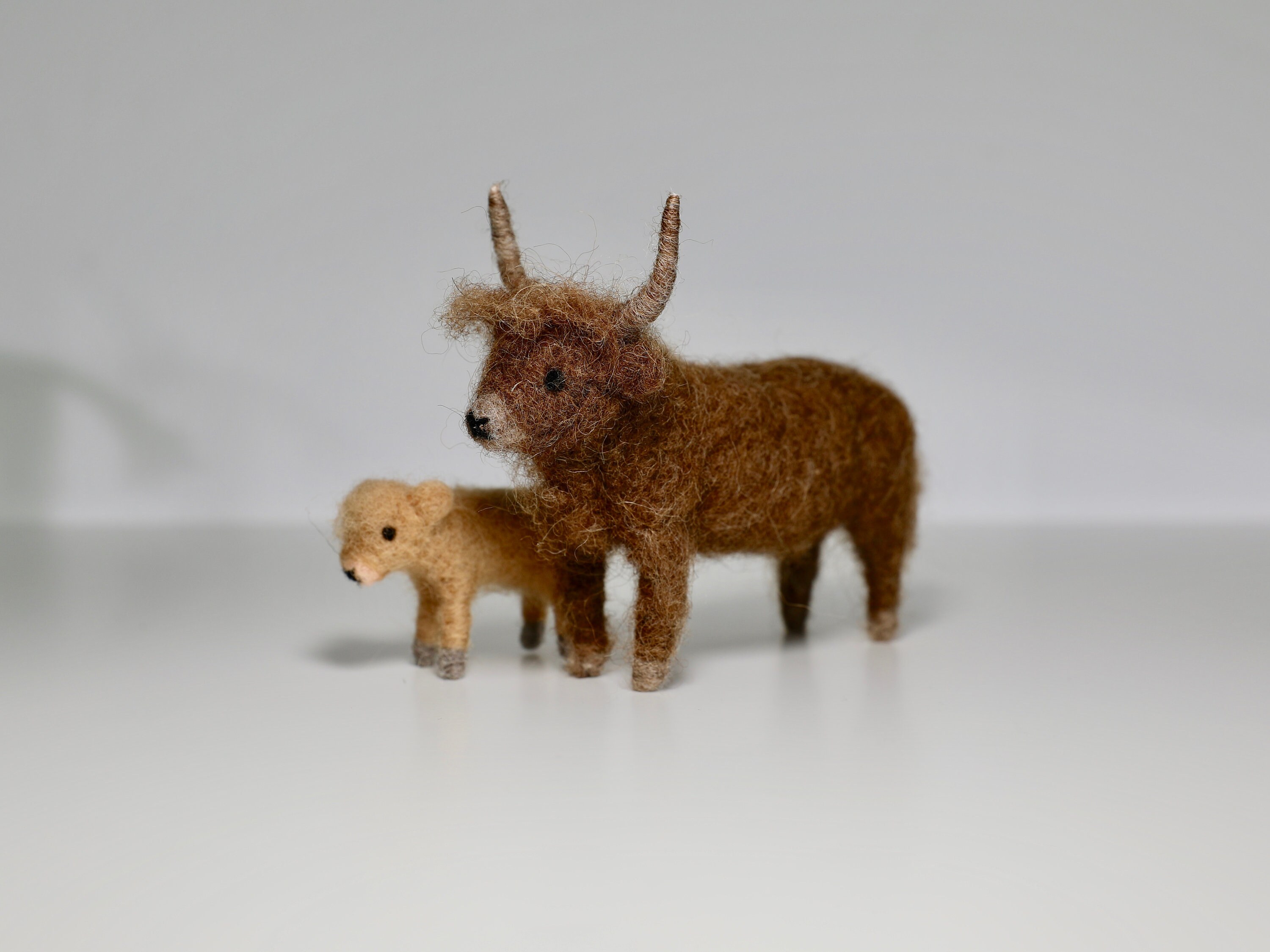 Forest Highland Cow Brooch unique Scottish gift Needle Felted woodland ...