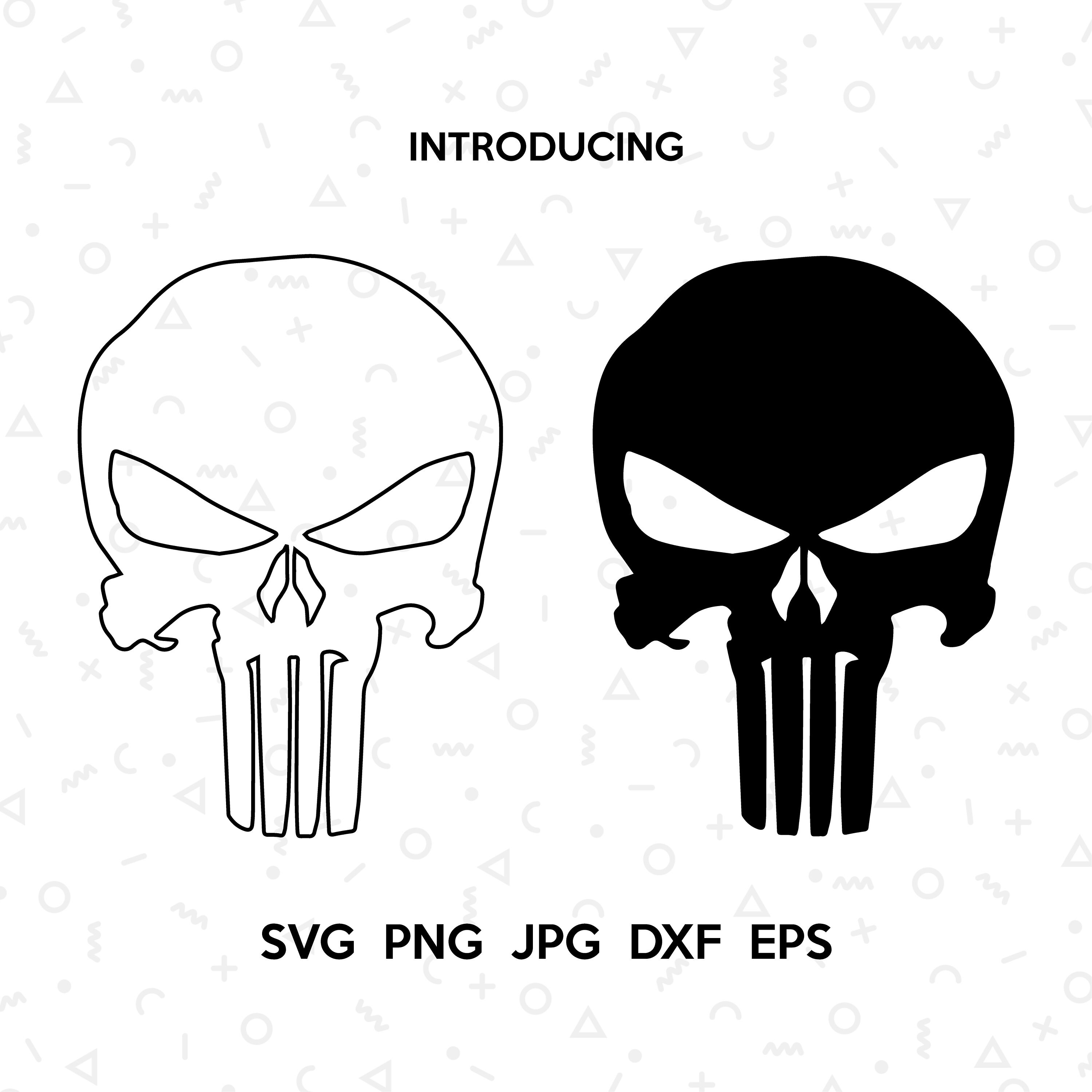 Punisher Skull Cut File. Skull Template. SVG For Cut. Punisher | Etsy