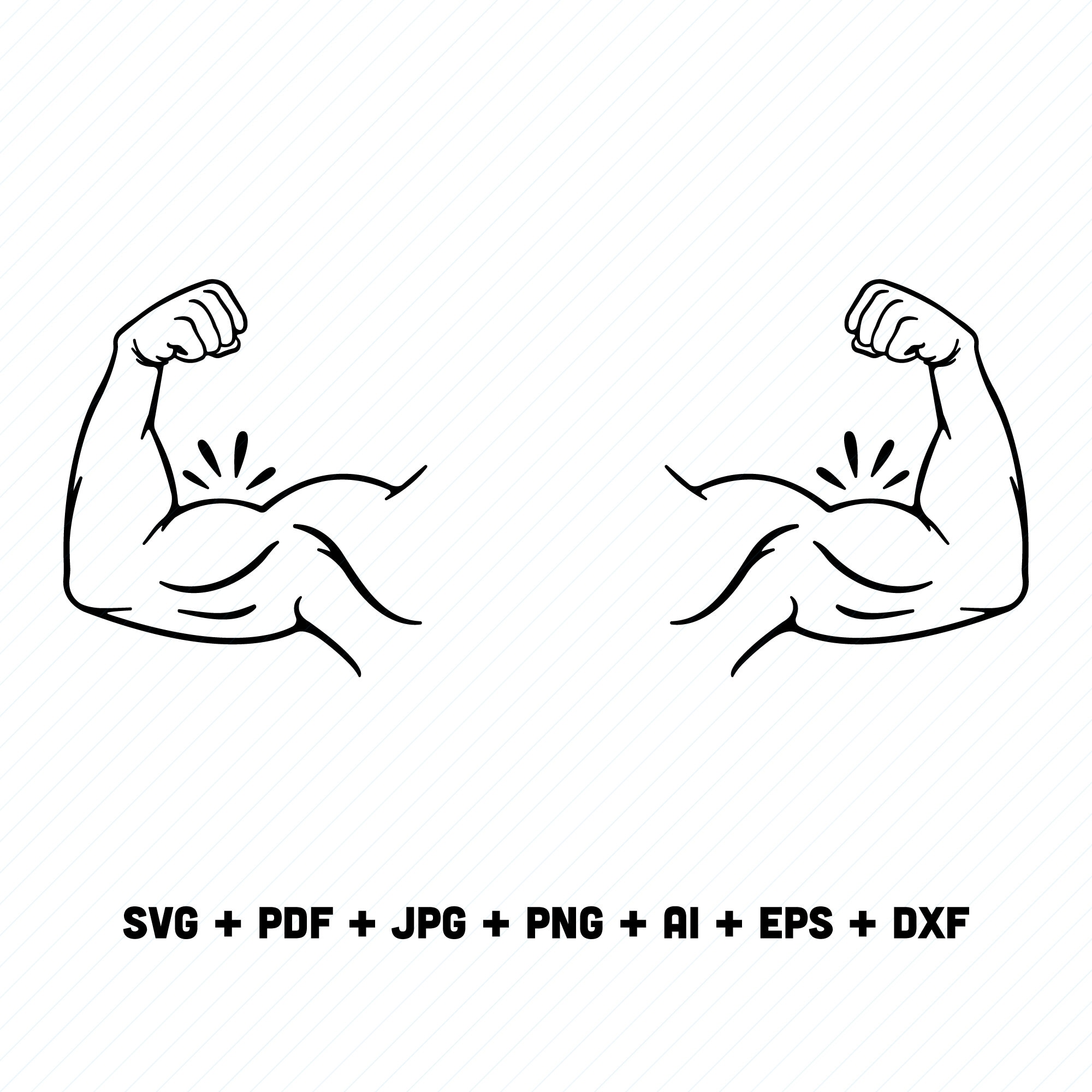 Two Bicep Strong SVG. Bodybuilding Svg. Strong Arm Svg. GYM | Etsy