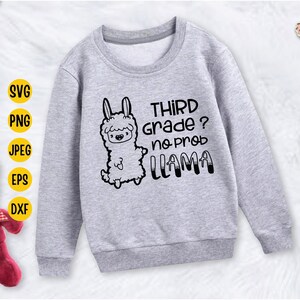Third Grade No Prob Llama Svg, 3rd Grade Svg, Third Grade Svg, Llama ...