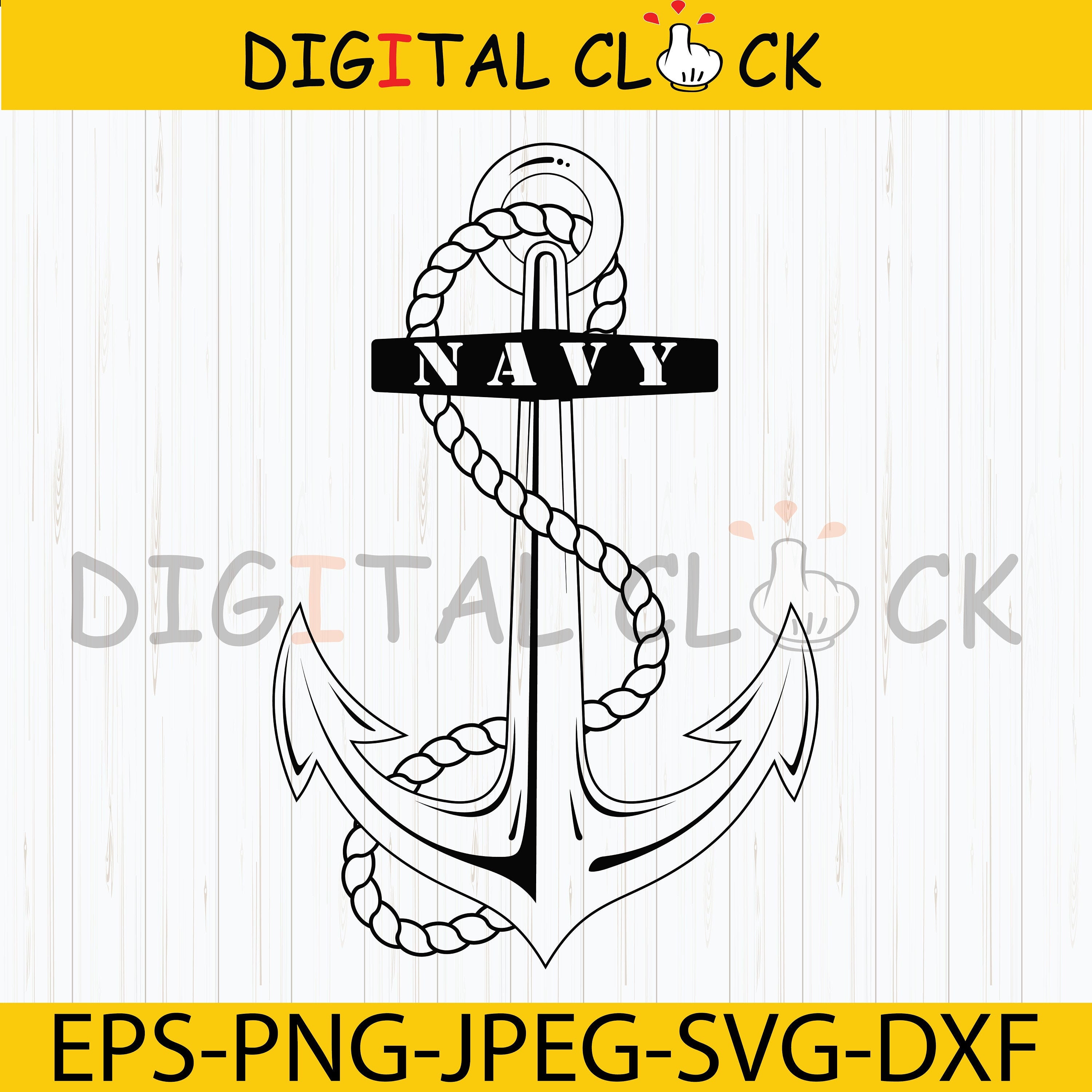US Navy Anchor Military Svg Eps Png Jpg Dxf Navy Logo | Etsy