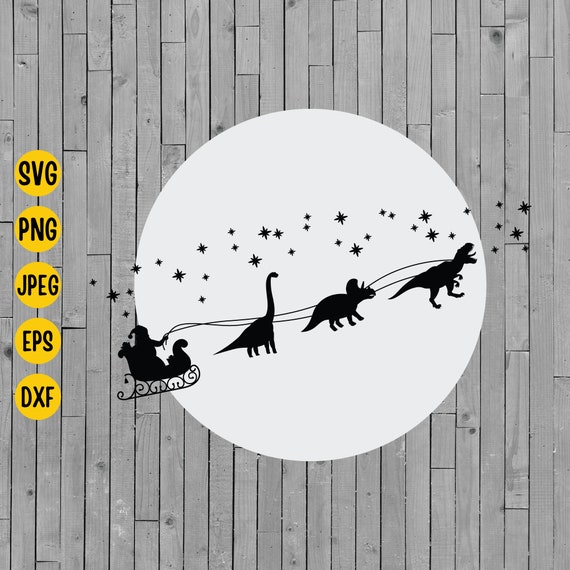 Christmas Dinosaur Sleigh Ride Svg Pngesp Jpg Christmas | Etsy