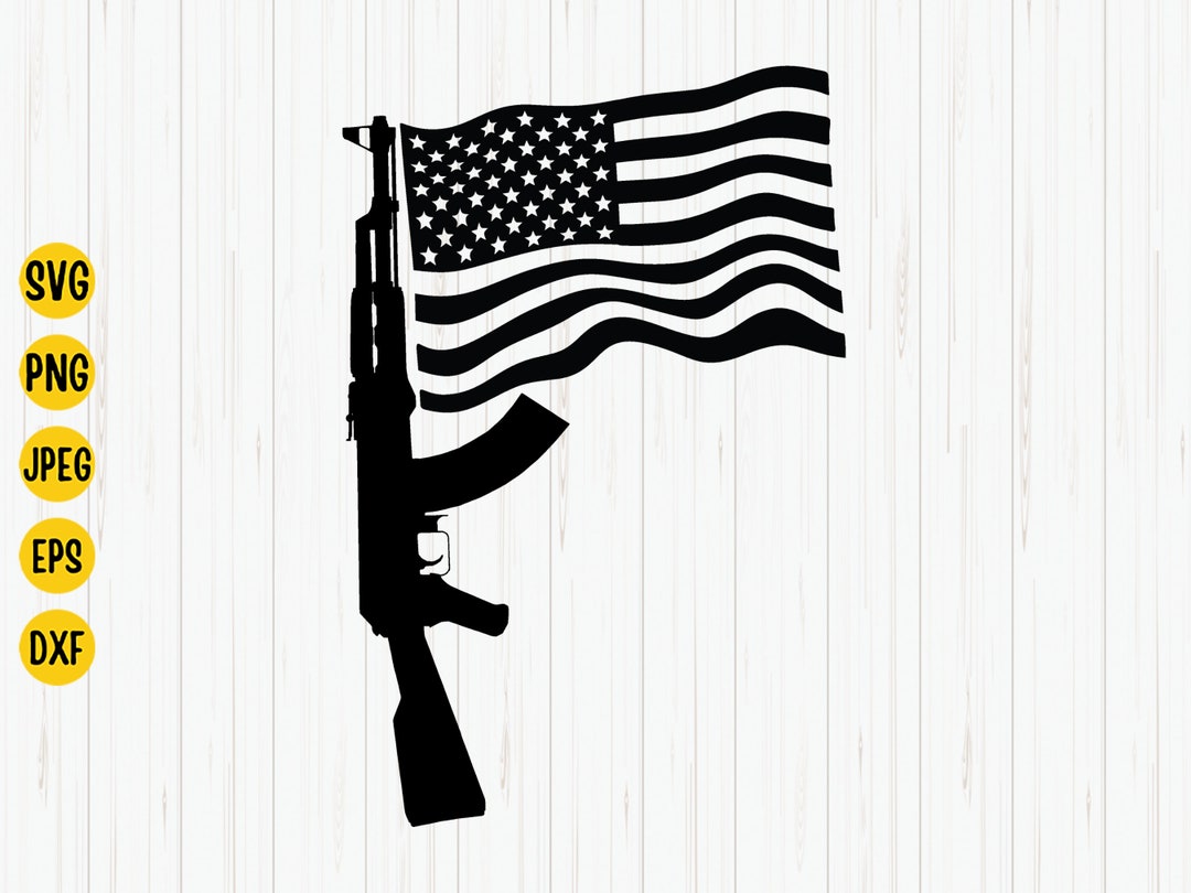 USA Rifle Flag Second Amendment SVG, Patriotic American Svg, American ...