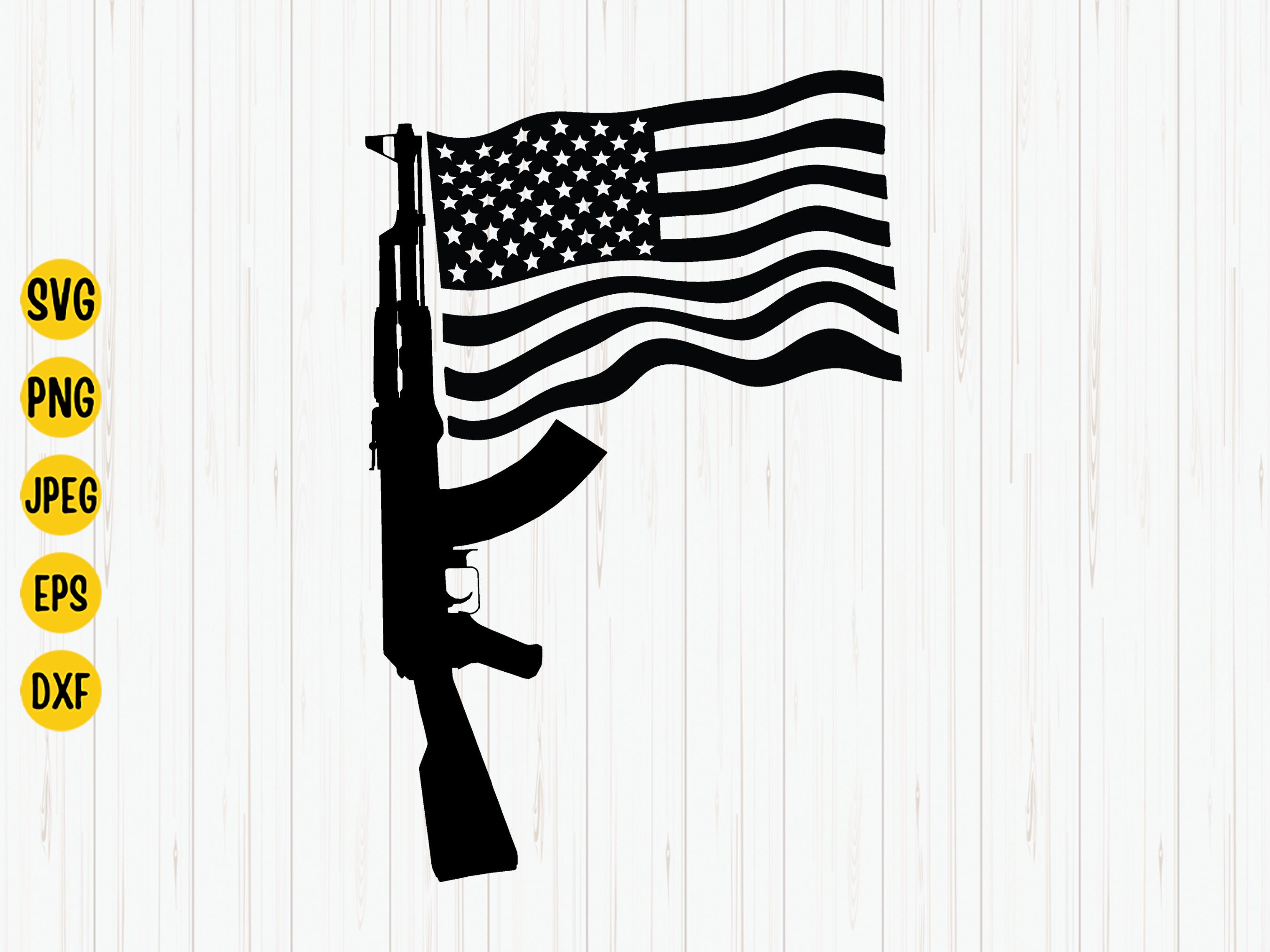 USA Rifle Flag SVG: 2nd Amendment Patriotic Design (digital Download ...