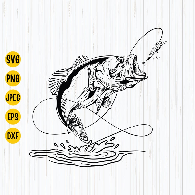 Bass Fishing Svg - Etsy