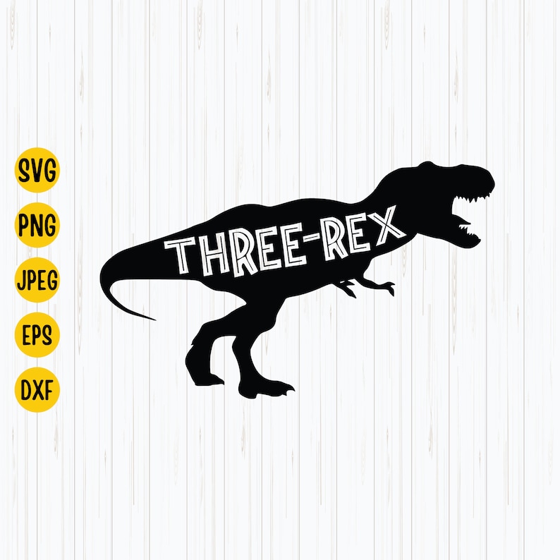 Three Rex Svg Birthday Svg 3rd Birthday Svg Dinosaur - Etsy