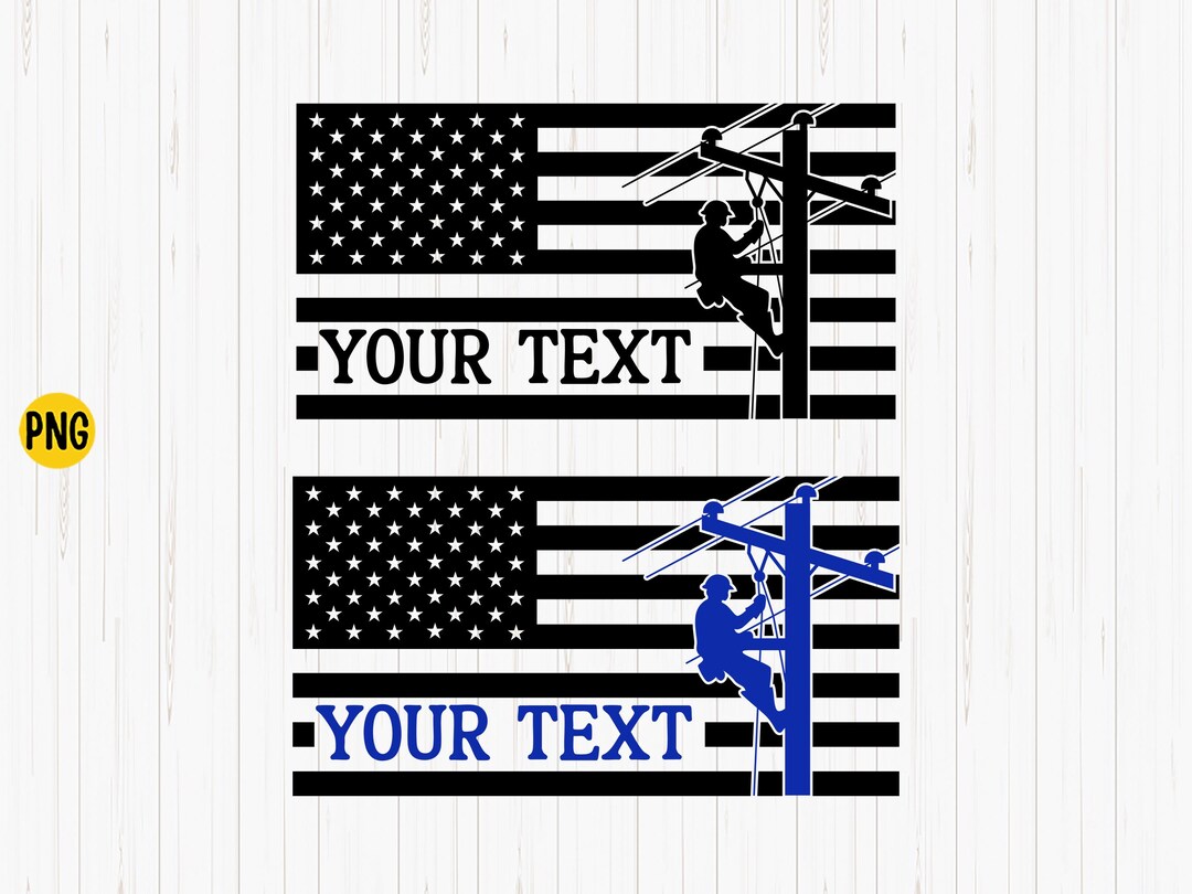 Personalized Lineman Flag PNG: Retirement Gift, Patriotic Lineman ...