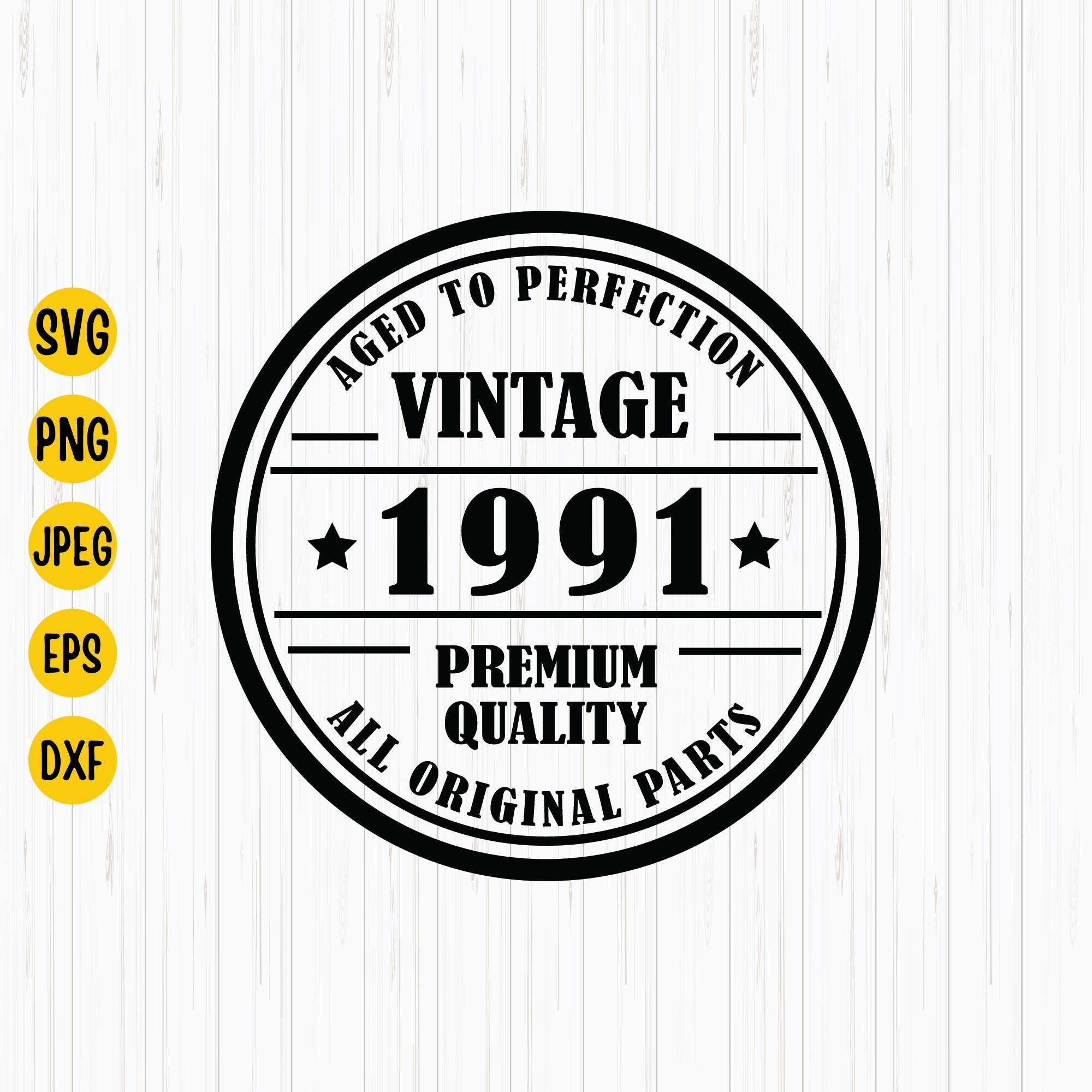 Vintage 1991 Svg Aged to Perfection Svg 1991 Birthday Svg - Etsy Norway