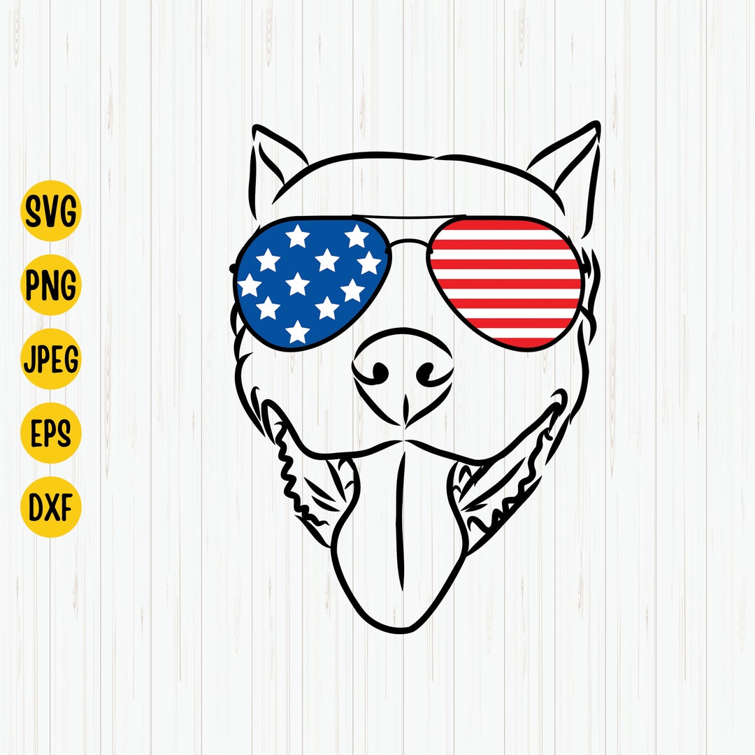 Patriotic Bulldog SVG: American Flag Dog, 4th of July (digital Download ...
