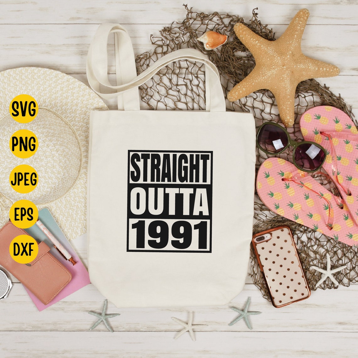 Straight Outta 1991 Svg Png Jpg 1991 Birthday Svg | Etsy