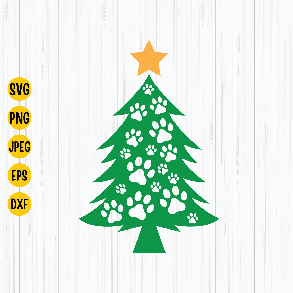 Paw Print Christmas Tree Svg Bundle Christmas Paw Svg Dog - Etsy