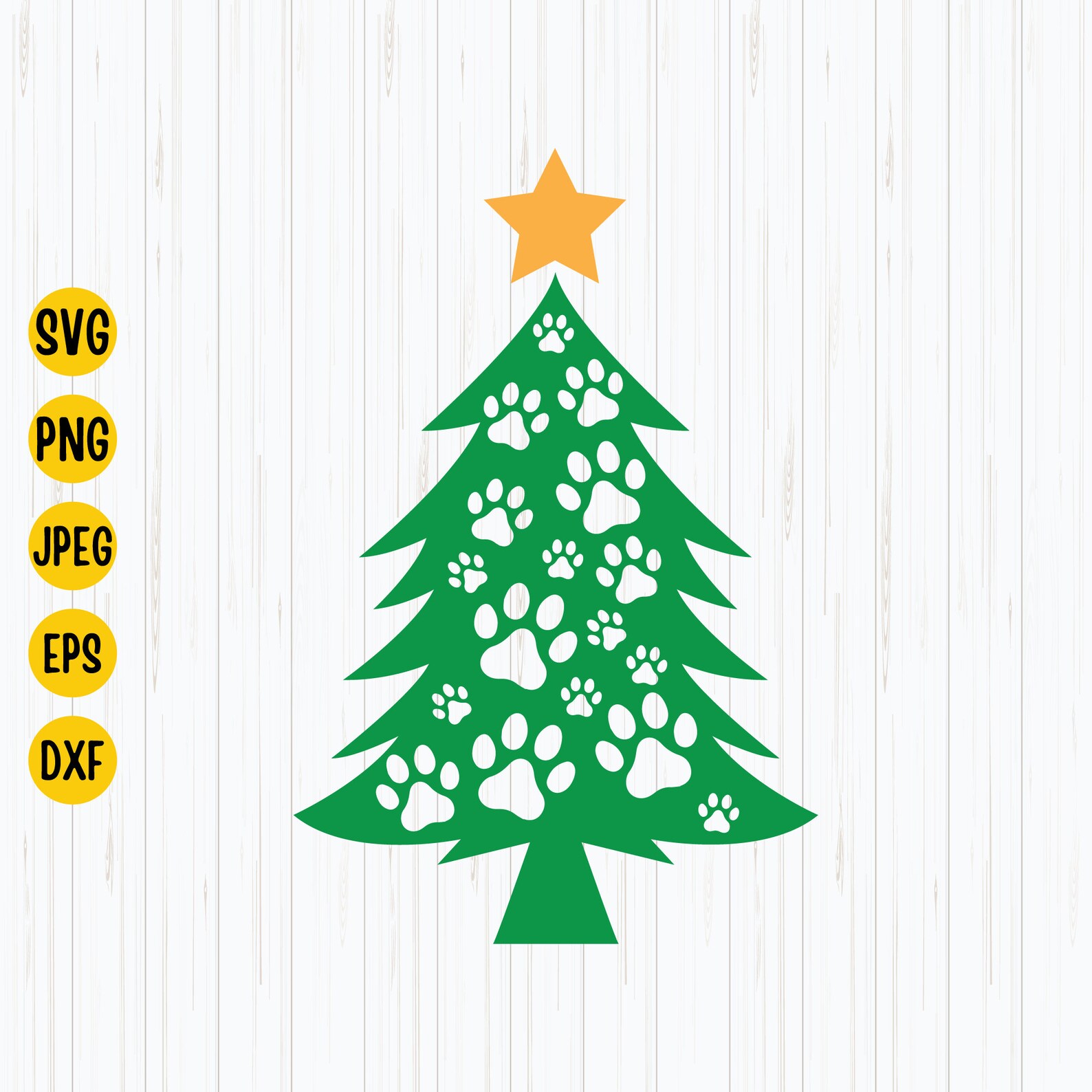Paw Print Christmas Tree Svg Bundle Christmas Paw Svg Dog - Etsy