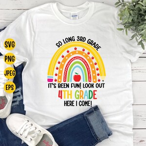 So Long 3rd Grade It's Been Fun Look Out 4th Grade Here I - Etsy