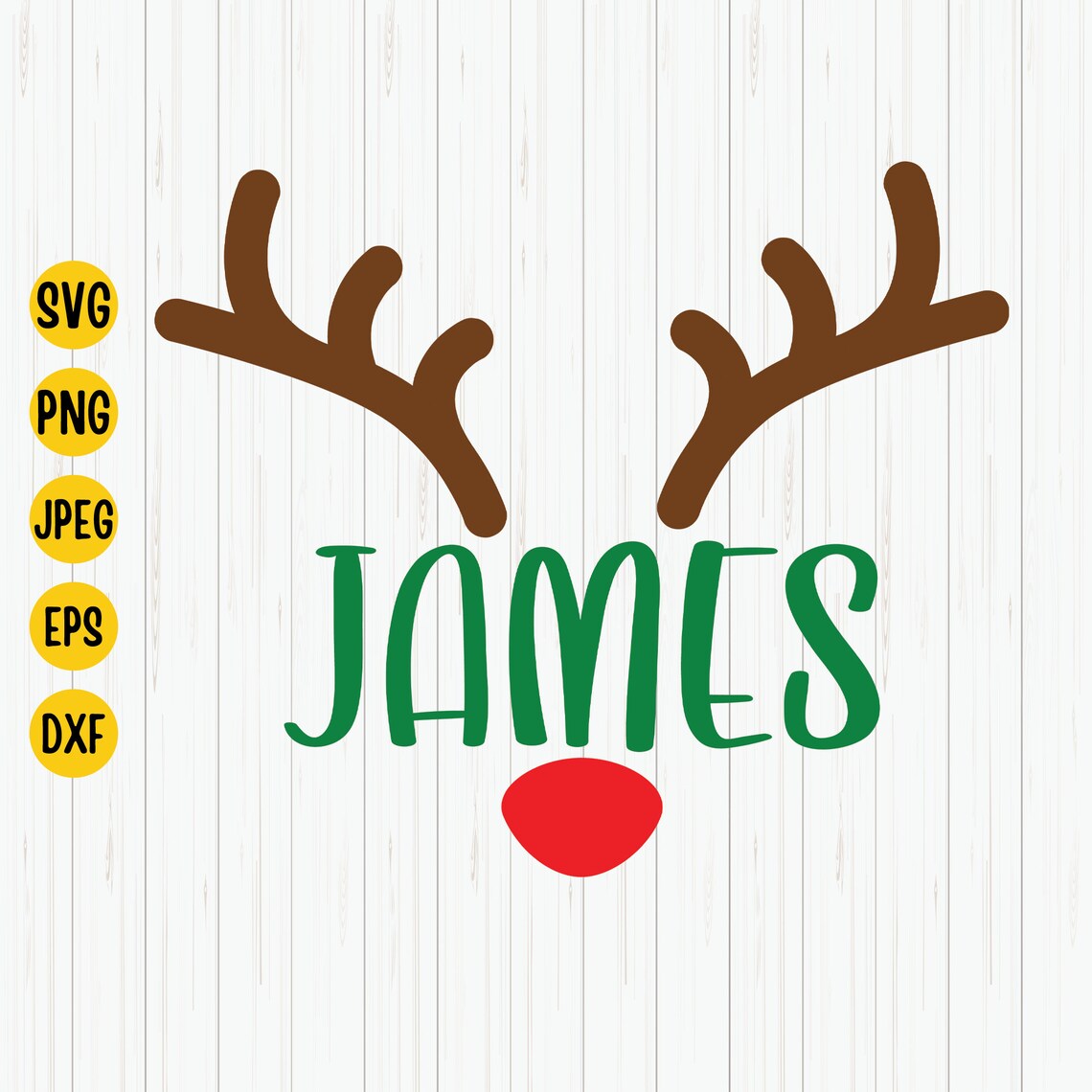 Christmas Reindeer Monogram Svg Reindeer Frame Plit Name - Etsy
