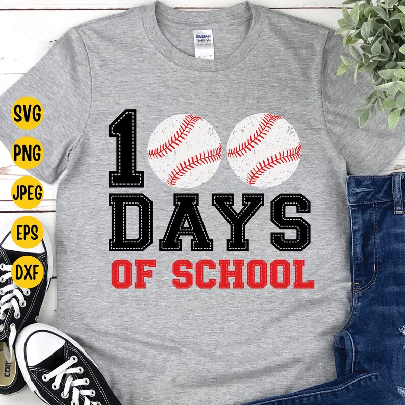 100 Days of School Svg Baseball Svg 100th Days Baseball Svg - Etsy