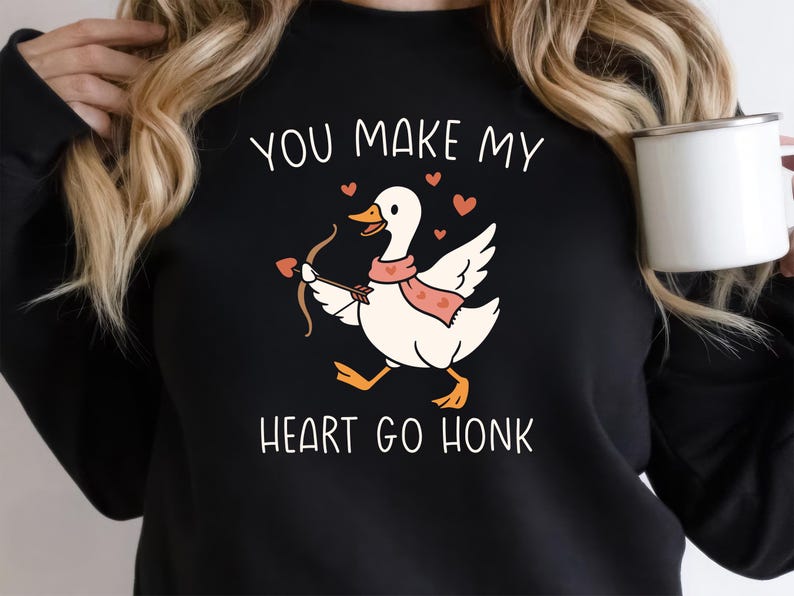You Make My Heart Go Honk Goose PNG: Funny Cupid Goose, Valentine ...