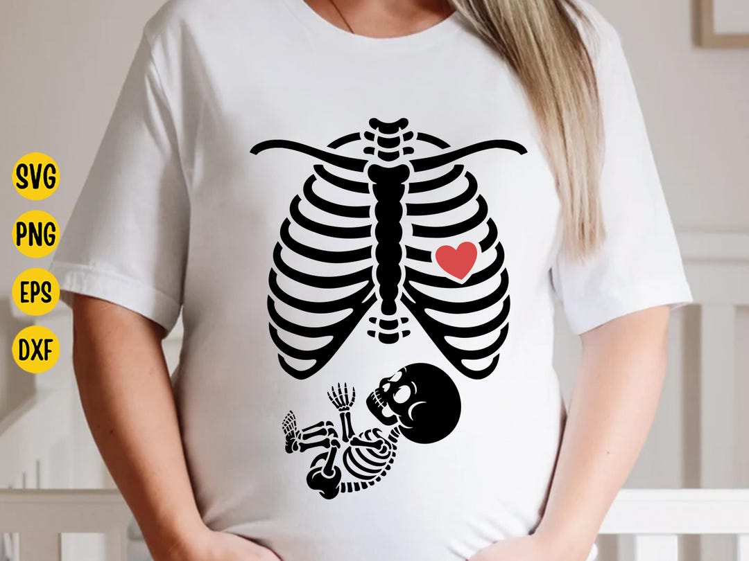 Skeleton Pregnancy Halloween SVG: Maternity Shirt Design Baby ...