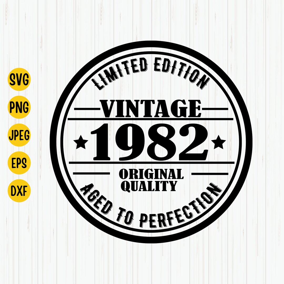 Vintage 1982 Birthday SVG: 41st Birthday Design (digital Download) - Etsy