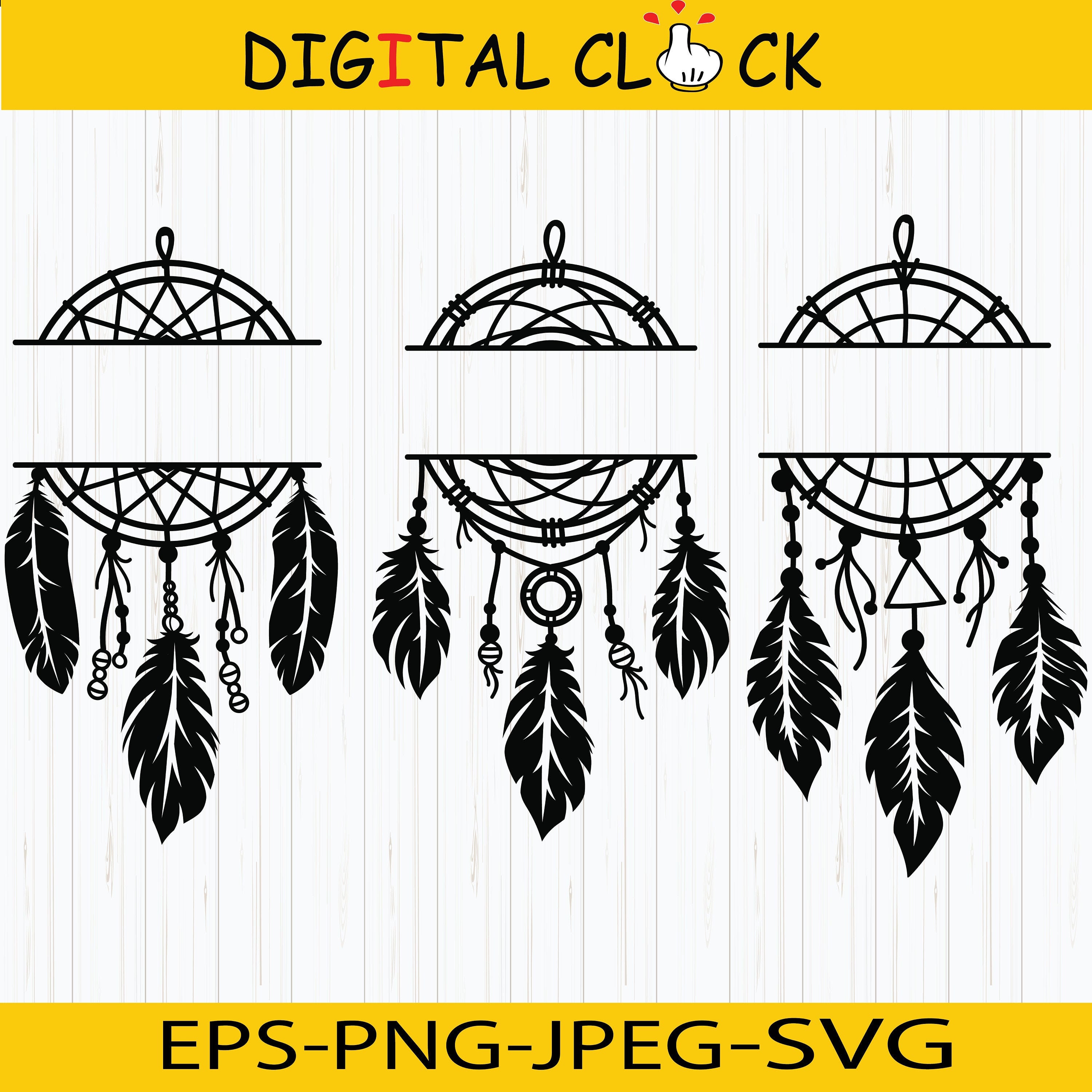 Monogram Dreamcatcher Svg Eps Png Jpg Bohemian Svg | Etsy