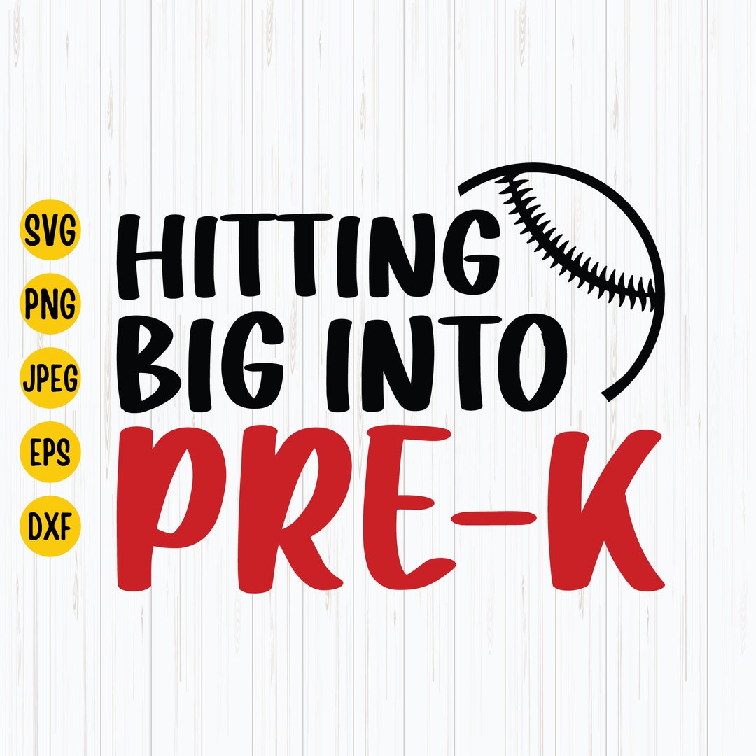 Hitting Into Pre-k Svg Baseball Svg Back to School Svg 1st - Etsy