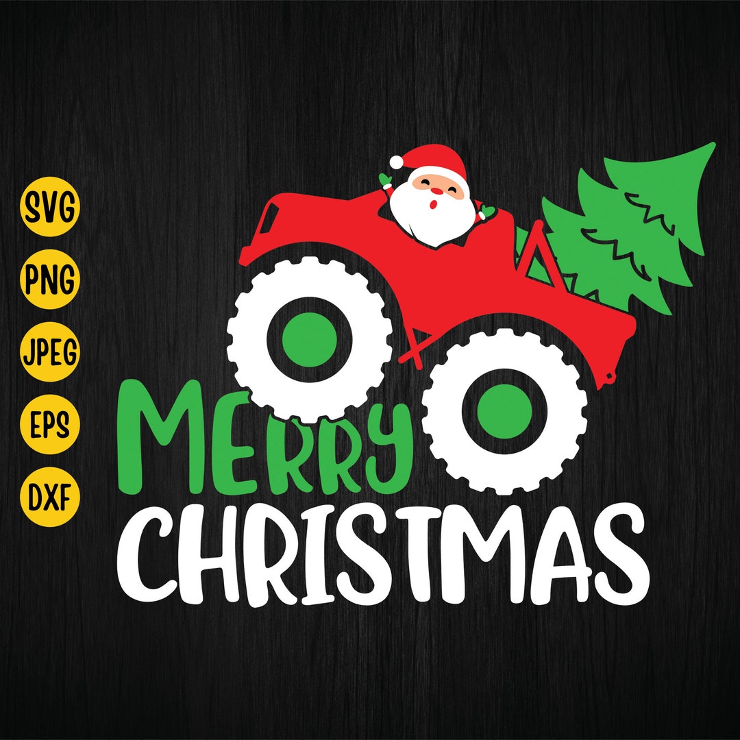 Christmas Monster Truck Svg, Tree Truck, Merry Christmas Svg, Truck ...