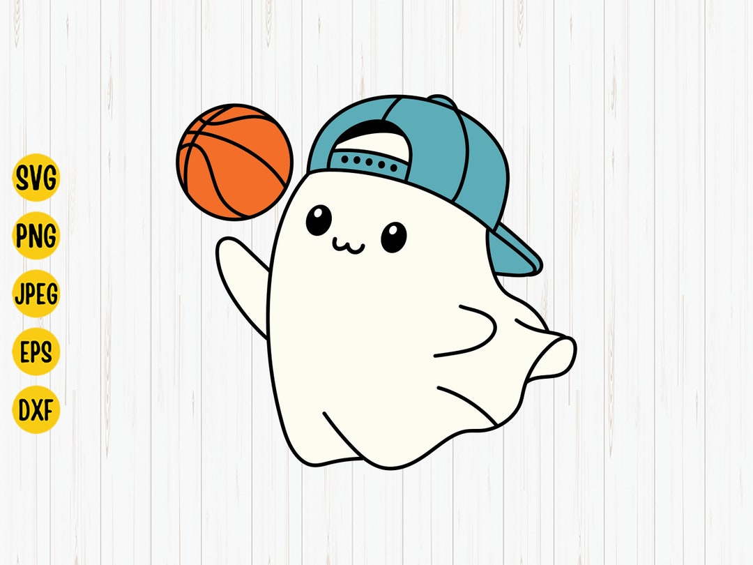 Halloween Ghost Basketball SVG, Sports Spooky Clipart (digital Files ...