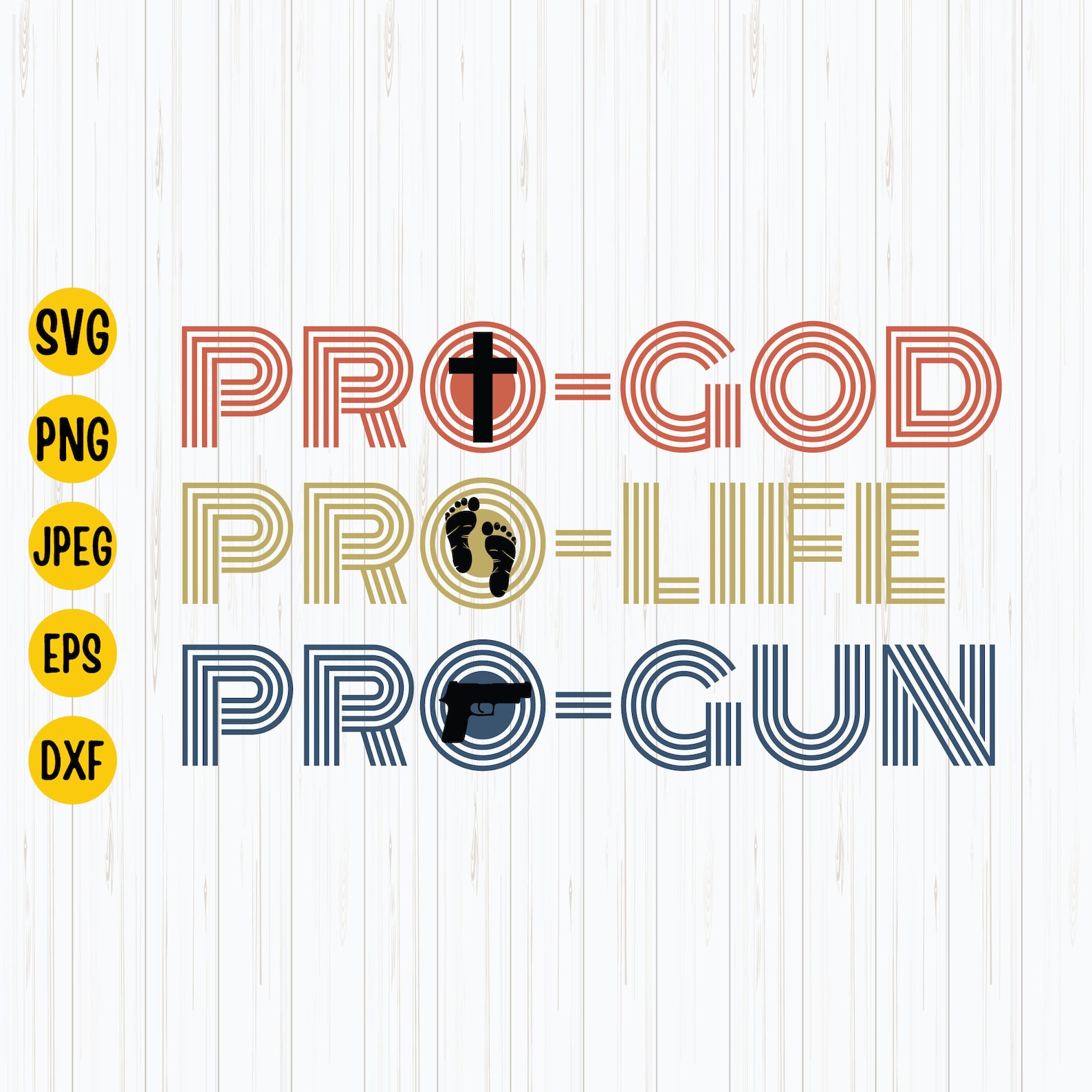 Pro Life Pro God Pro Gun Svg Png Esp Jpg Dxf Pro USA - Etsy