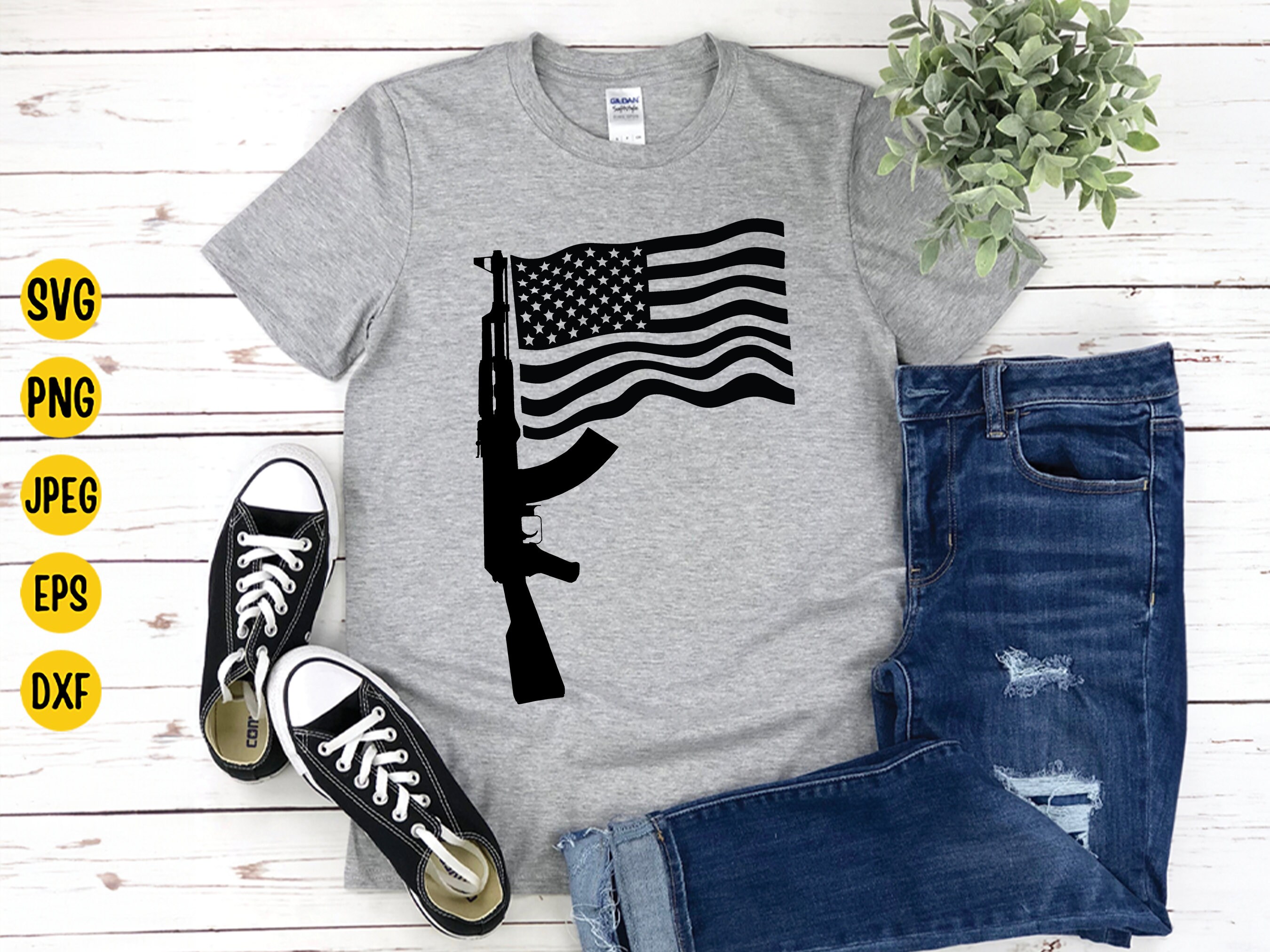 USA Rifle Flag SVG: 2nd Amendment Patriotic Design (digital Download ...