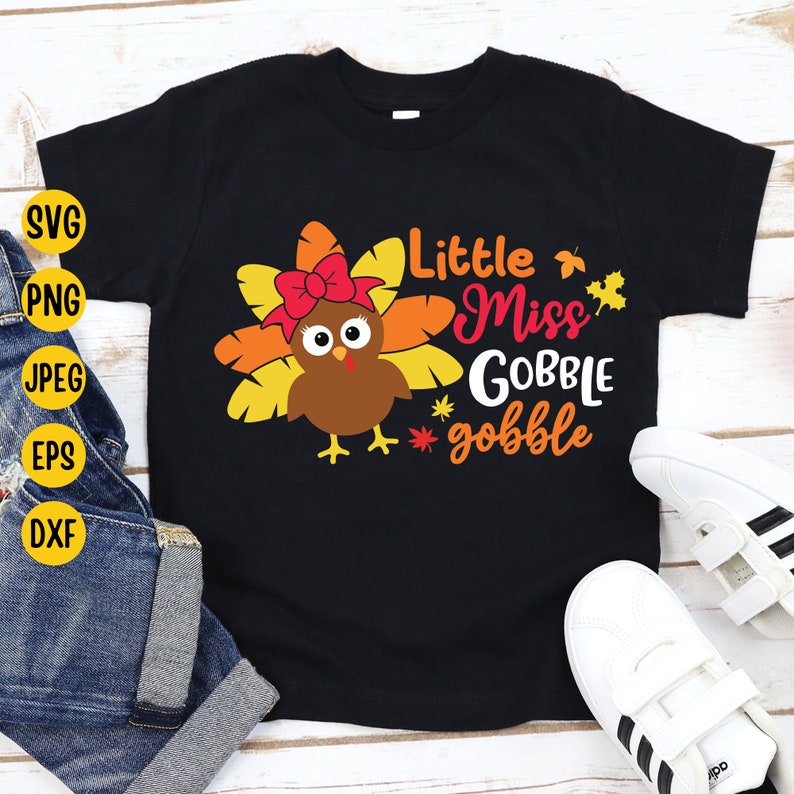 Little Miss Gobble Gobble Svg Turkey Thanksgiving Svg Girl - Etsy