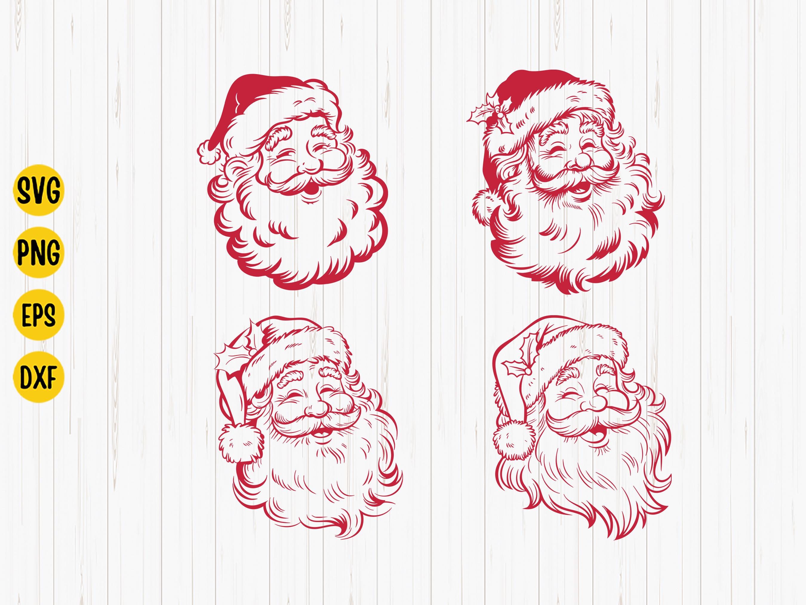 Vintage Santa Claus Svg, Old School Father Christmas, Retro Santa Face ...