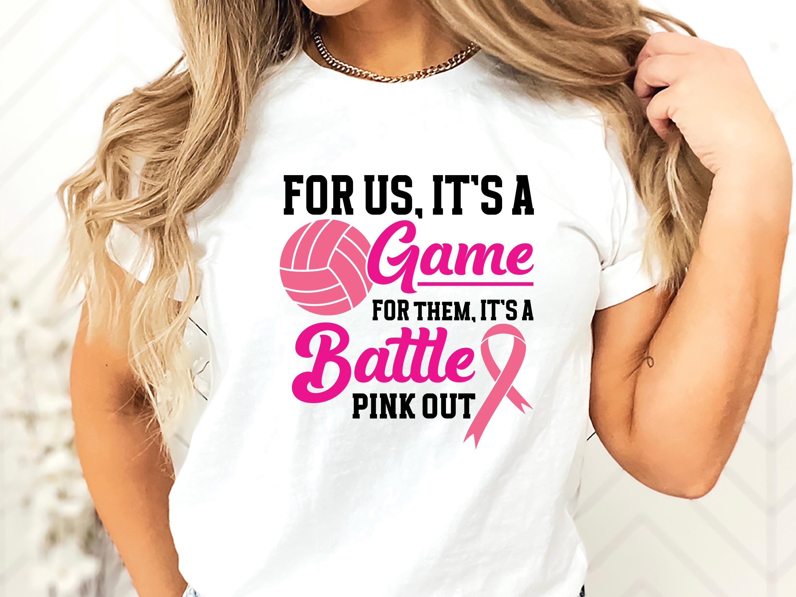 Volleyball Breast Cancer Awareness SVG: Pink Ribbon Design (digital ...