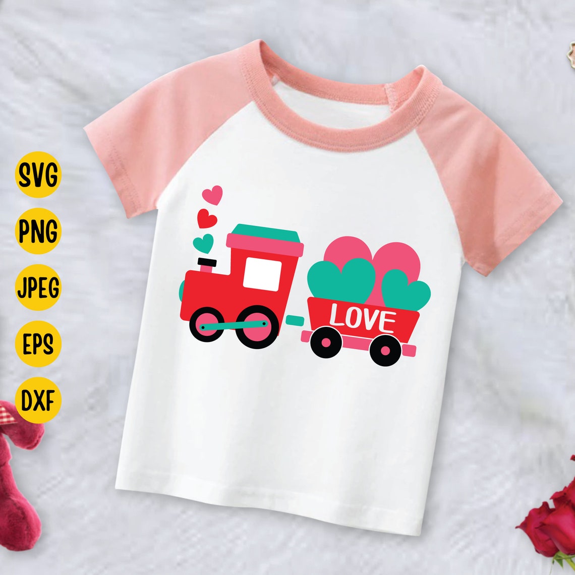 Valentine Train Hearts Svg Valentine's Day Svg Train - Etsy