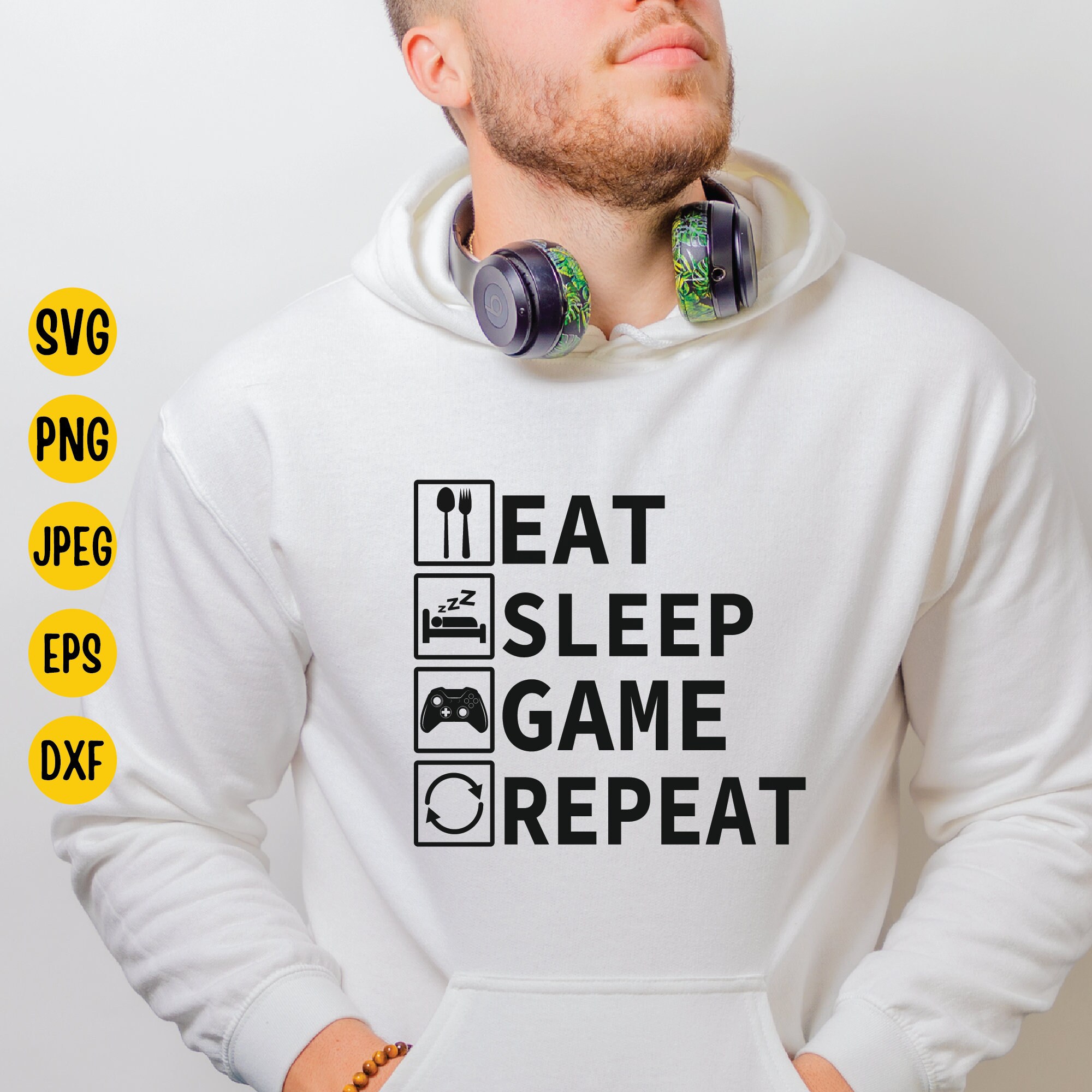 Eat Sleep Game Repeat Svg Gaming Svg Gamer Svg Gamer Shirt | Etsy Australia