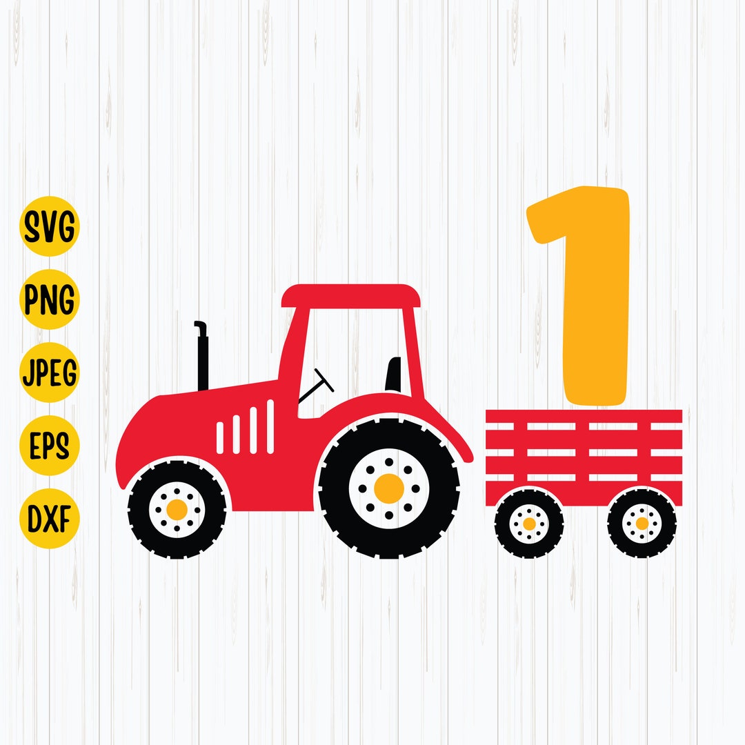 Tractor Pulling One Svg, First Farm Birthday Svg, 1st Birthday Svg ...
