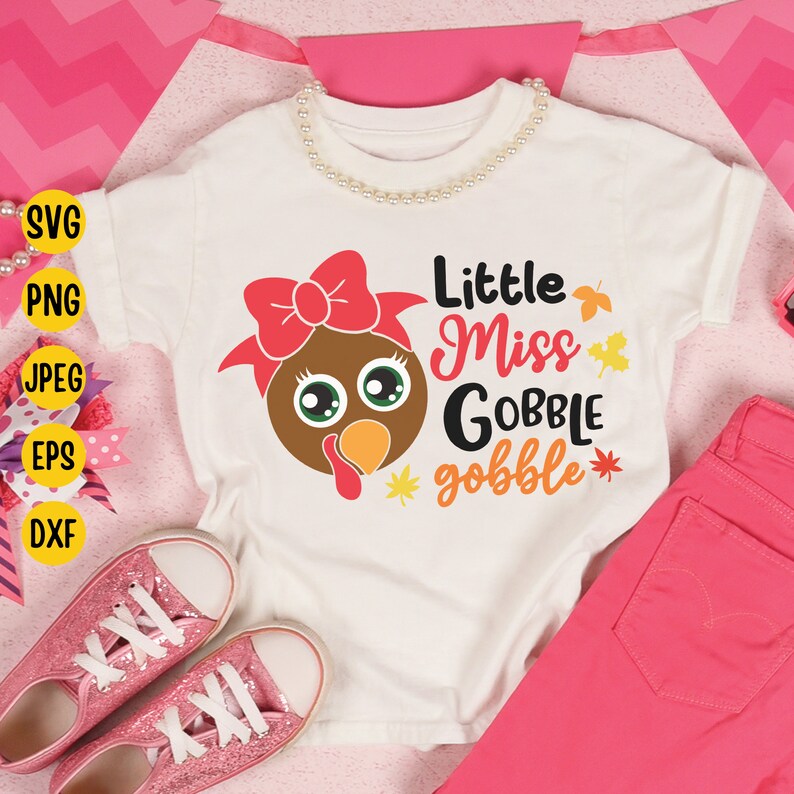 Little Miss Gobble Gobble Svg Turkey Thanksgiving Svg Girl - Etsy