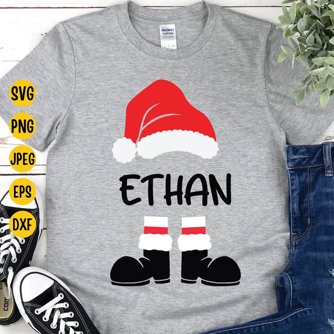 Santa Monogram SVG: Christmas Kids Shirt, Family Cut File (digital ...