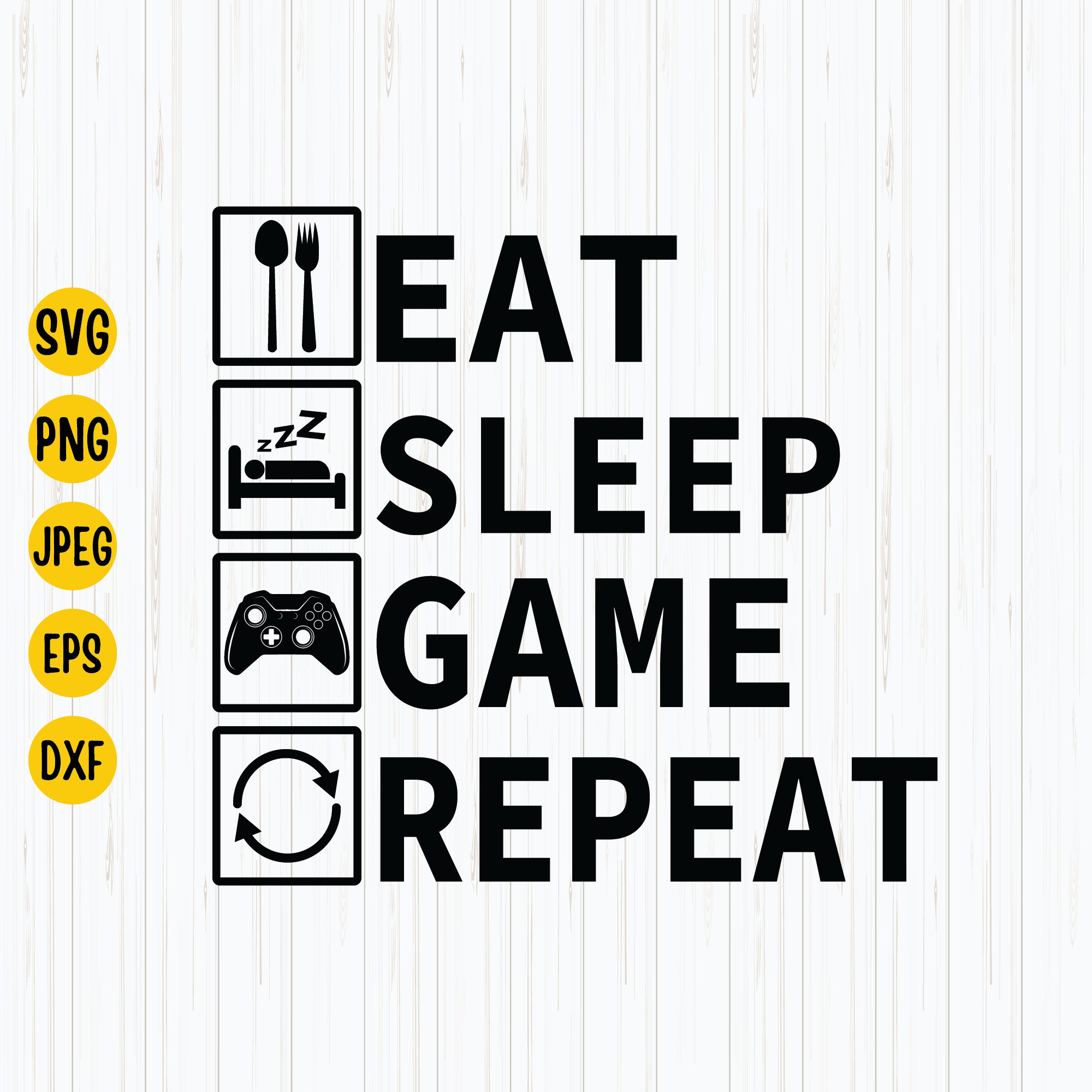Eat Sleep Game Repeat Svg Gaming Svg Gamer Svg Gamer Shirt | Etsy Australia